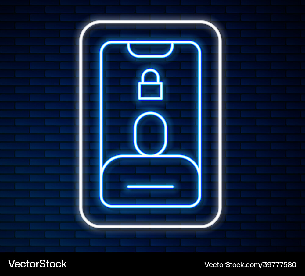 Glowing neon line incoming call on mobile phone Vector Image