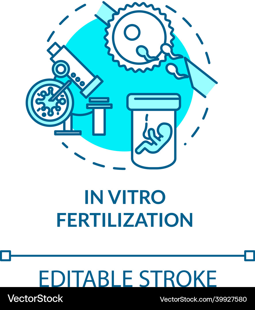 In vitro fertilization turquoise concept icon Vector Image