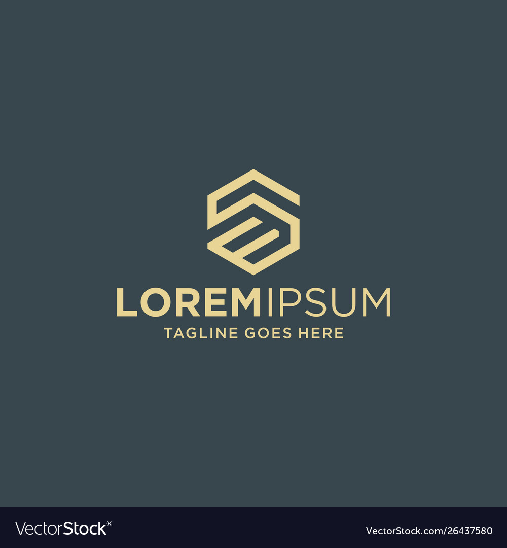 Initial hexagon logo design inspiration Royalty Free Vector