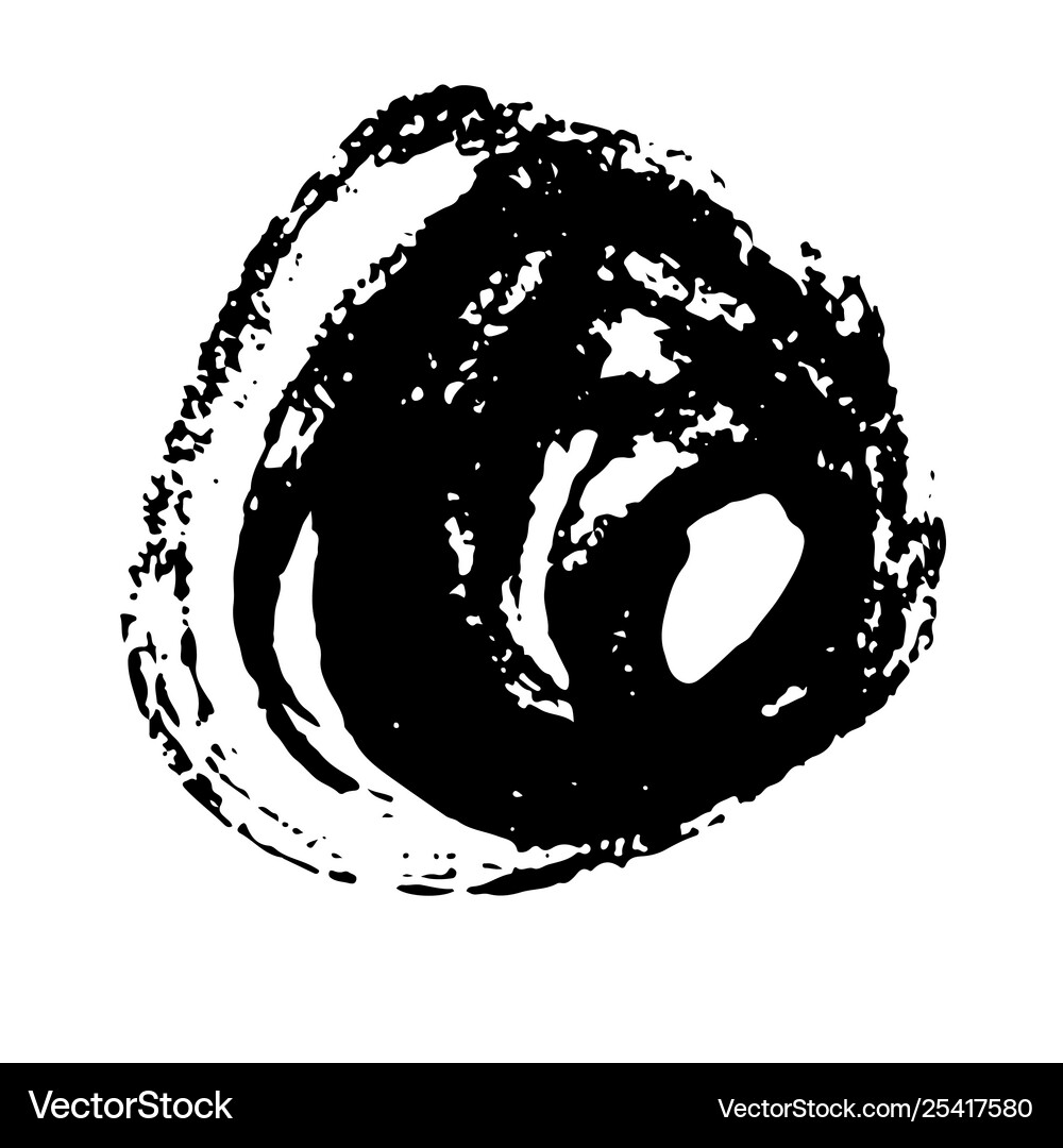 Ink dry brush stroke round banner Royalty Free Vector Image