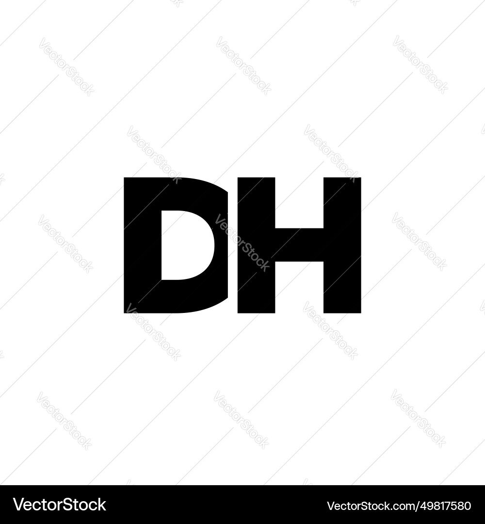 Letter d and h dh logo design template minimal Vector Image