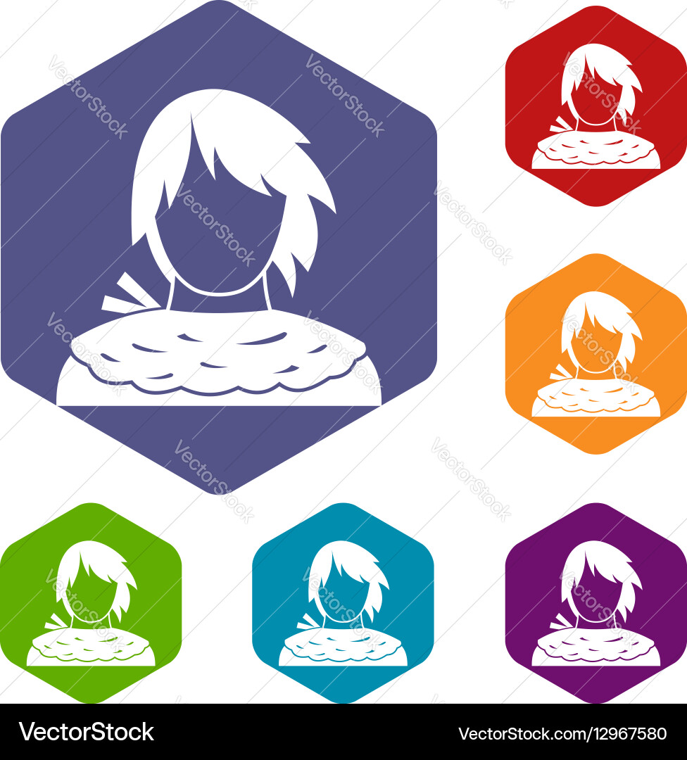 Male shorn icons set Royalty Free Vector Image