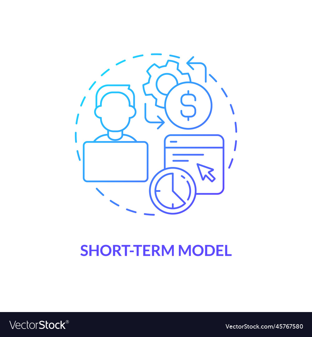 Short-term model blue gradient concept icon Vector Image