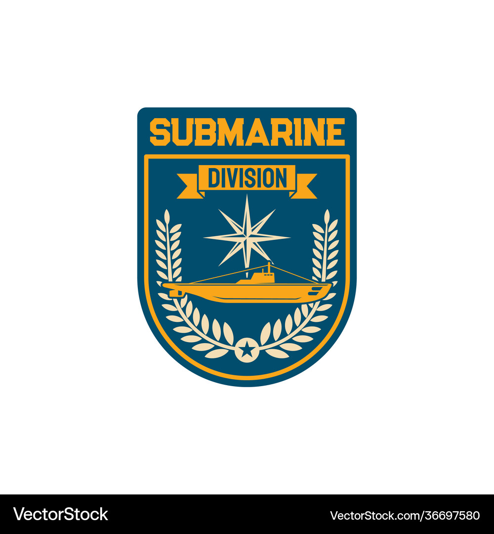 Submarine division naval department chevron sub Vector Image