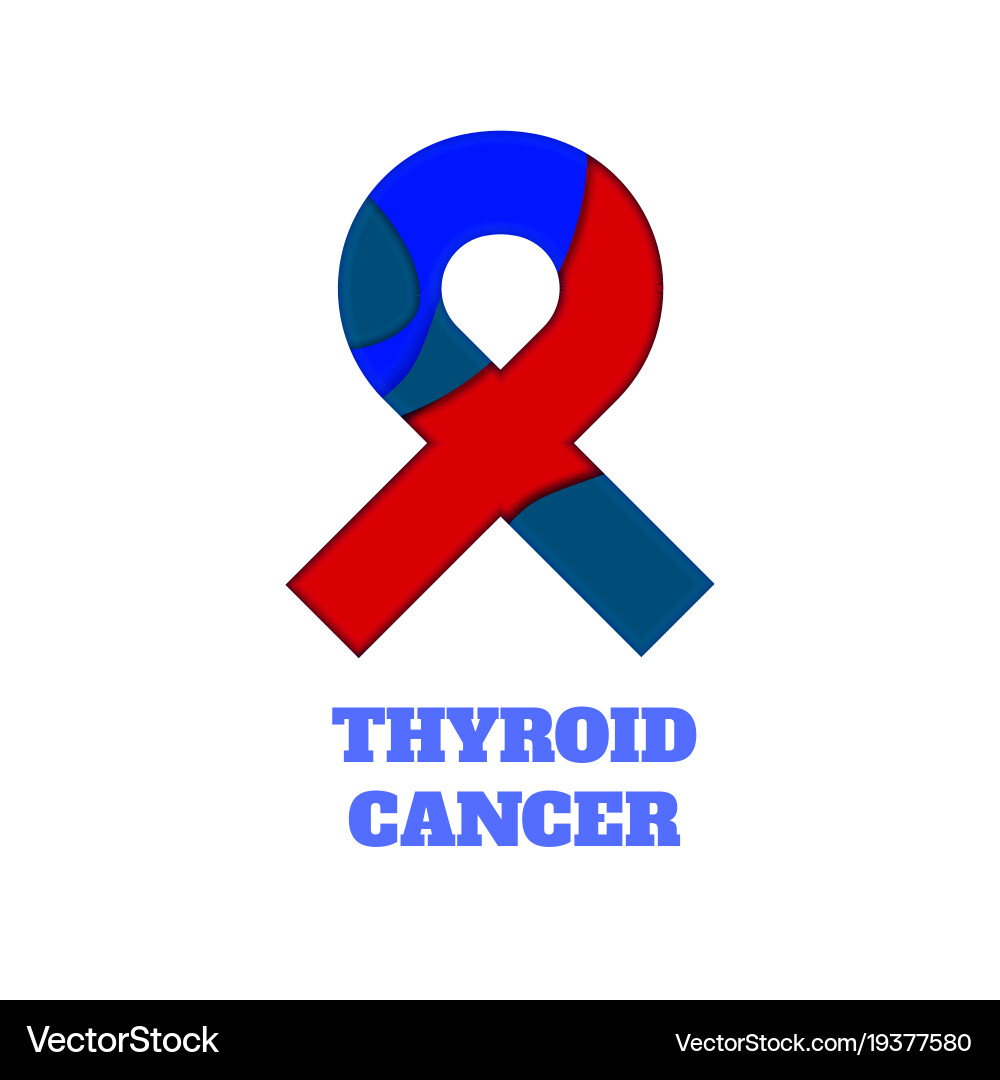 Thyroid cancer awareness papercut ribbon Vector Image