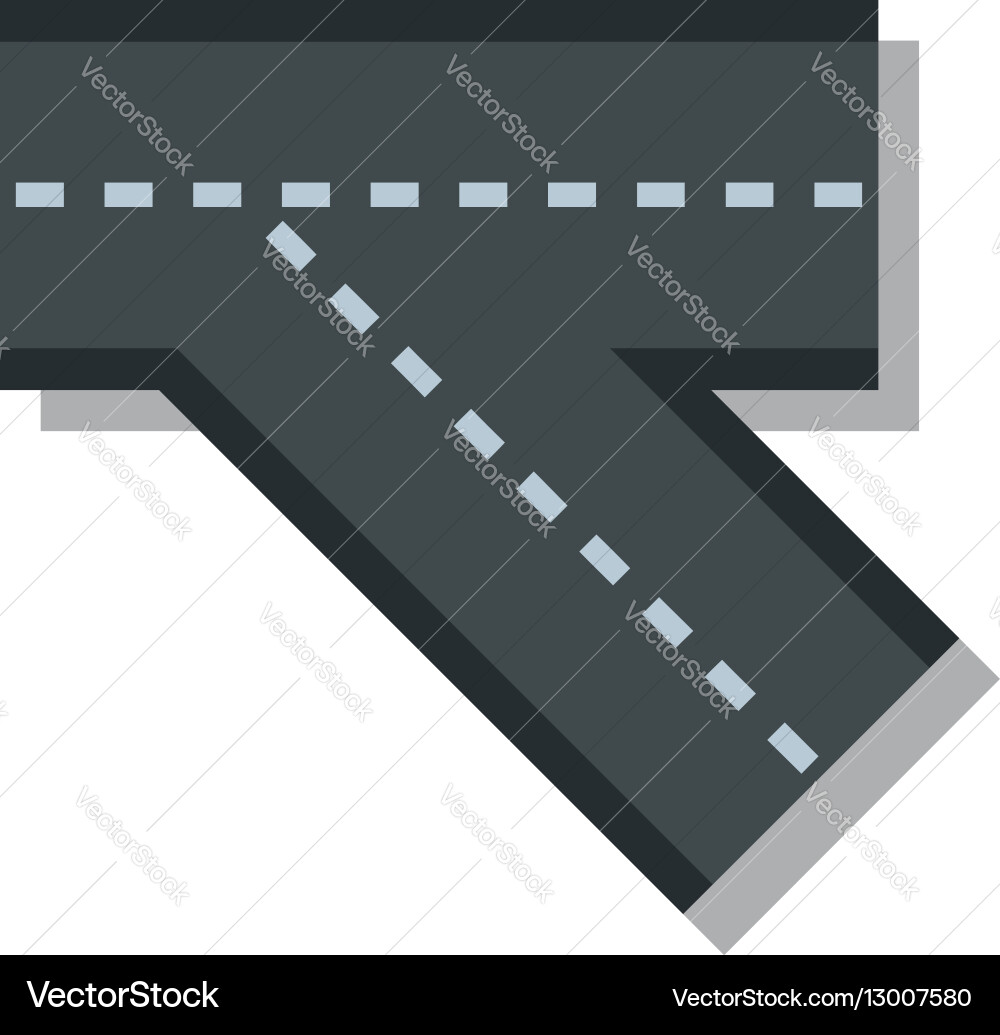 Turn road icon flat style Royalty Free Vector Image