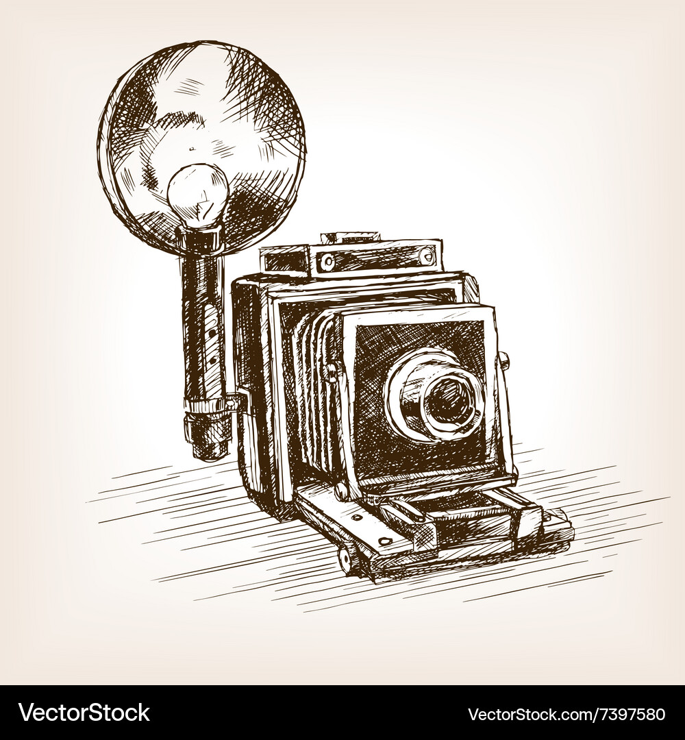 Old Vintage Camera Drawing