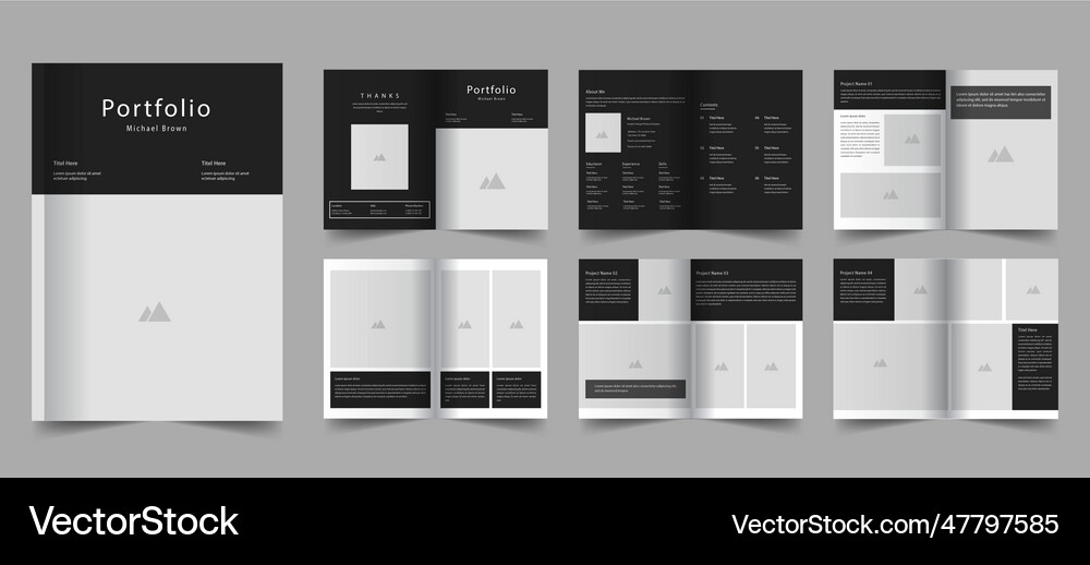 Design portfolio template and digital portfolio Vector Image