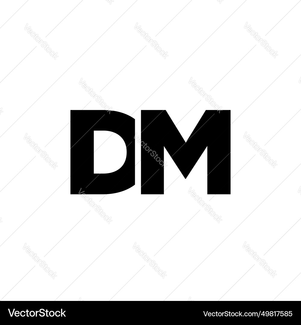 Letter d and m dm logo design template minimal Vector Image