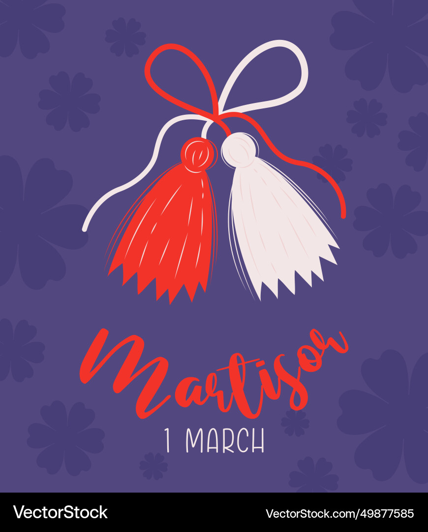Martisor talisman traditional red and white Vector Image
