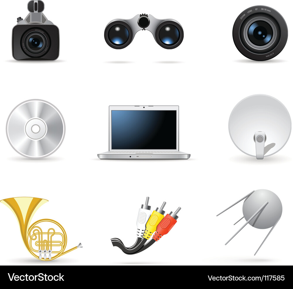 Media and music icons Royalty Free Vector Image