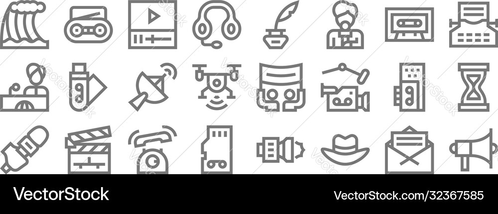News line icons linear set quality line set Vector Image