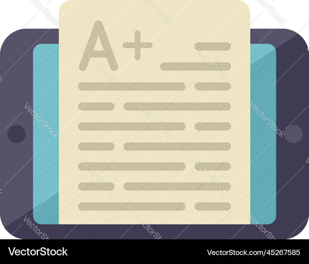 Online test icon flat web course Royalty Free Vector Image