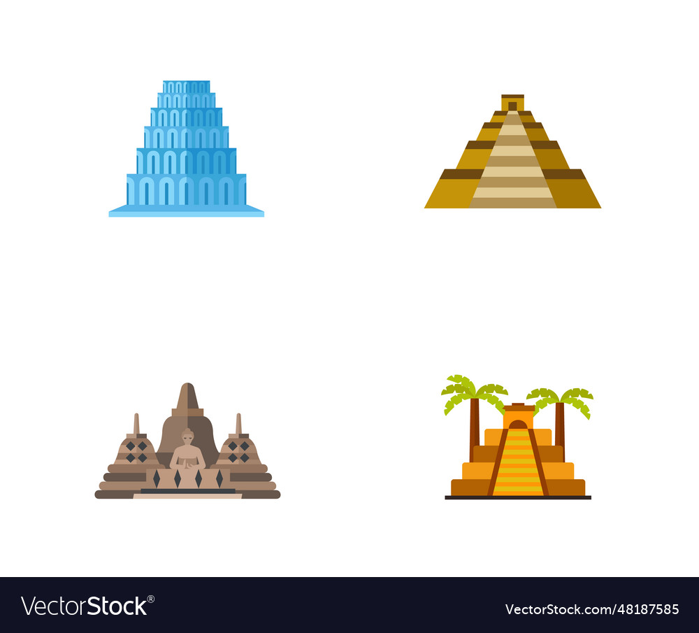 Pyramids icon set Royalty Free Vector Image - VectorStock