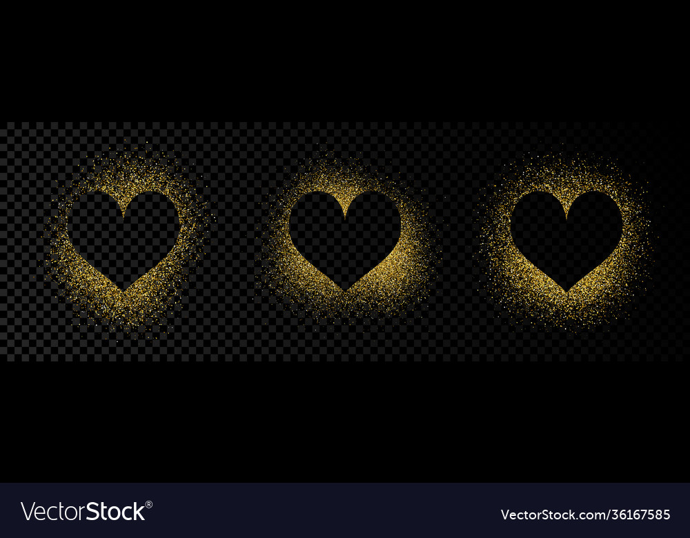 Set three heart shape frames Royalty Free Vector Image