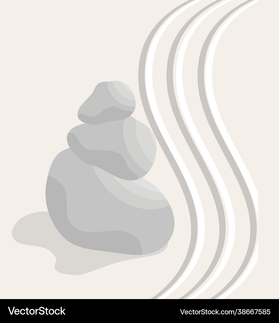 Zen garden round stones Royalty Free Vector Image