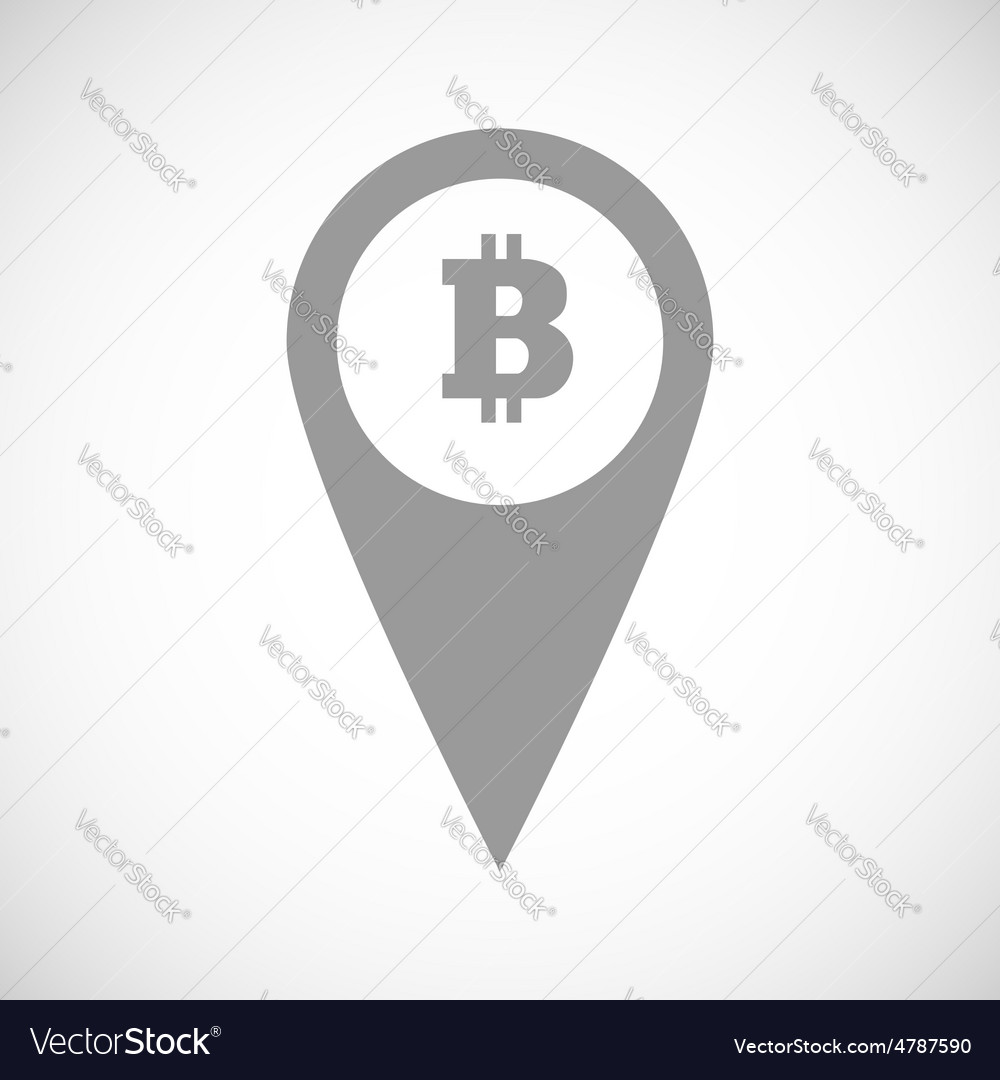 Bitcoin pointer icon Royalty Free Vector Image