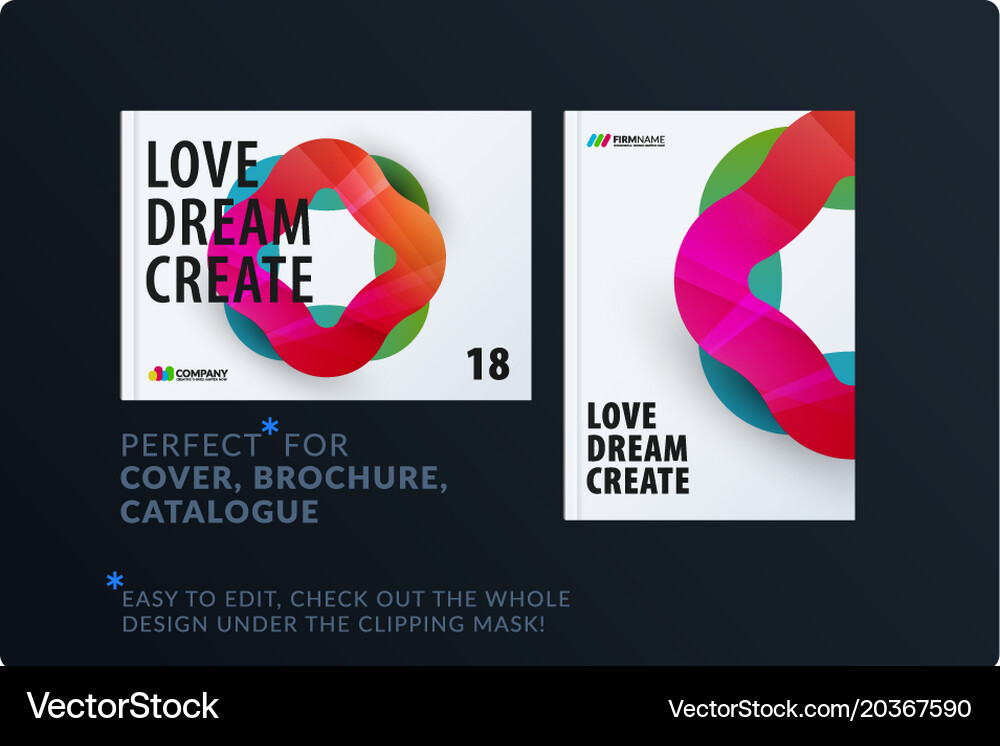 Creative design of brochure set abstract annual Vector Image