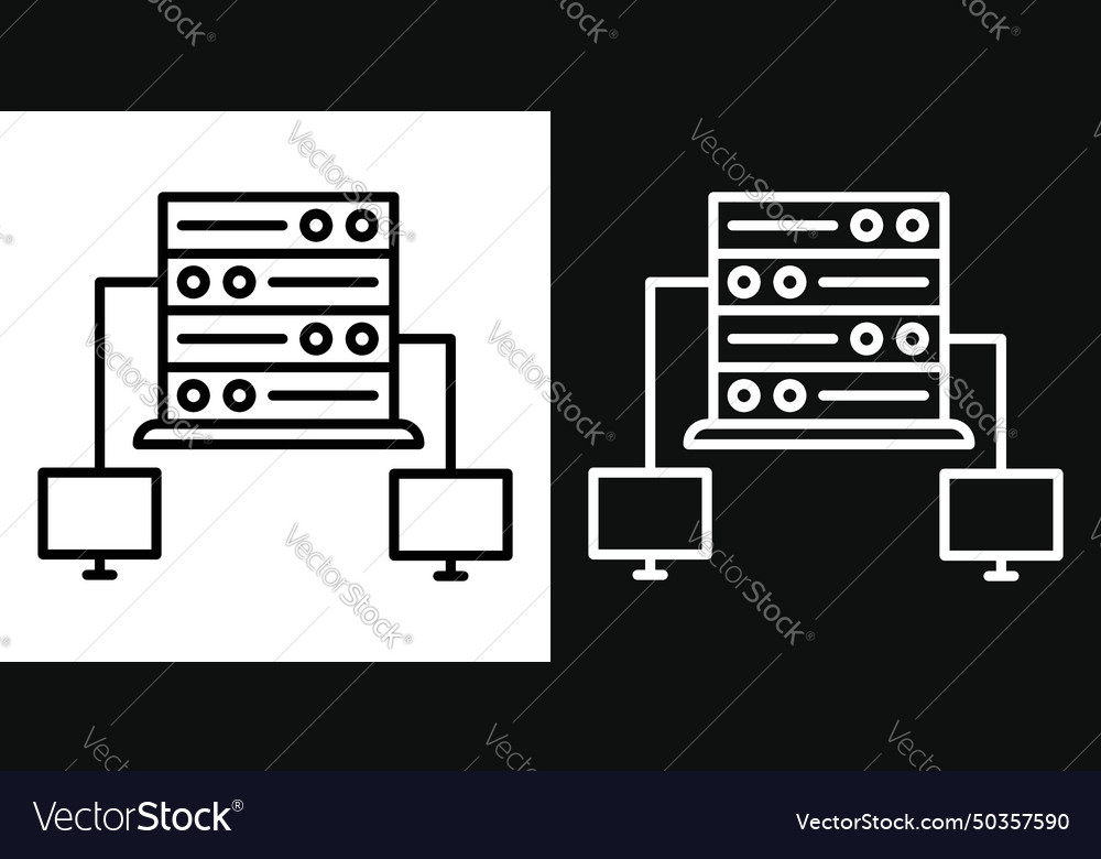 Data Mining Icon Set Computing Server Royalty Free Vector