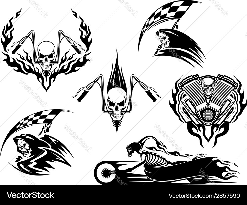 Death road accident and racing characters Vector Image