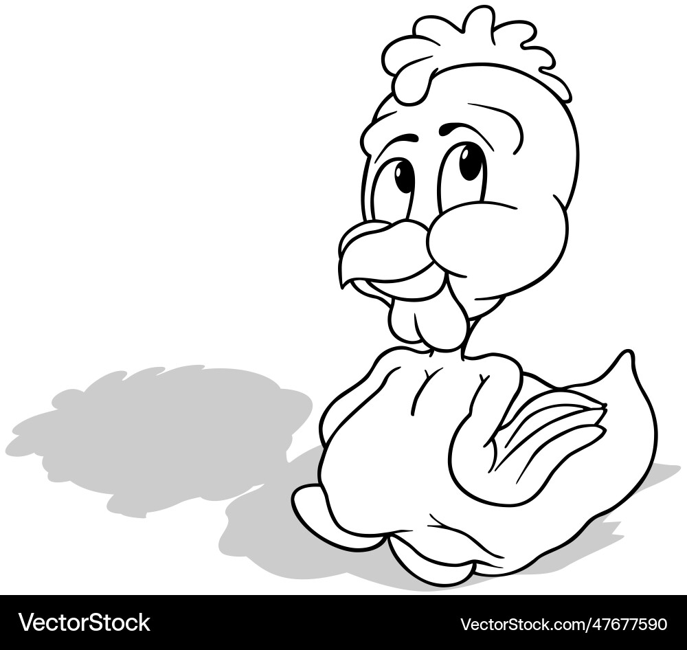 Drawing of a hen sitting on eggs Royalty Free Vector Image