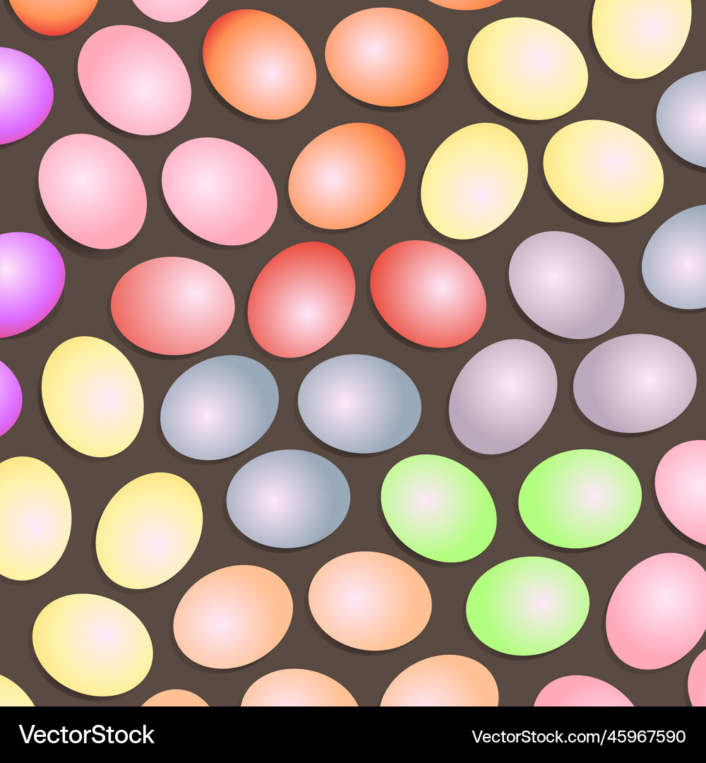 Easter bright colored eggs pattern background Vector Image