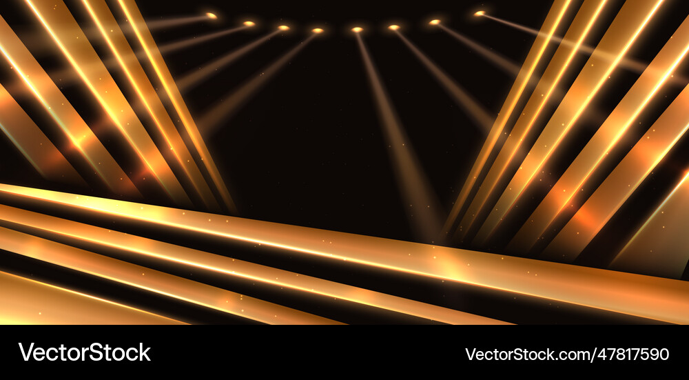 Elegant golden stage horizontal glowing Royalty Free Vector