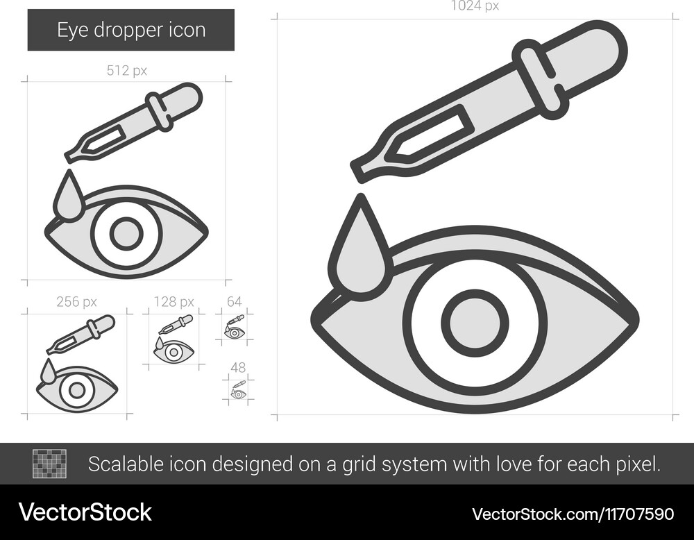 Eye dropper line icon Royalty Free Vector Image