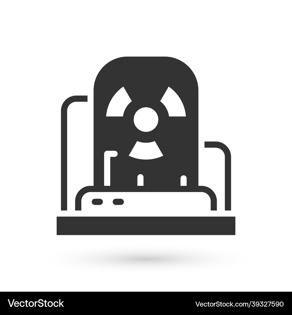Grey radioactive warning lamp icon isolated Vector Image
