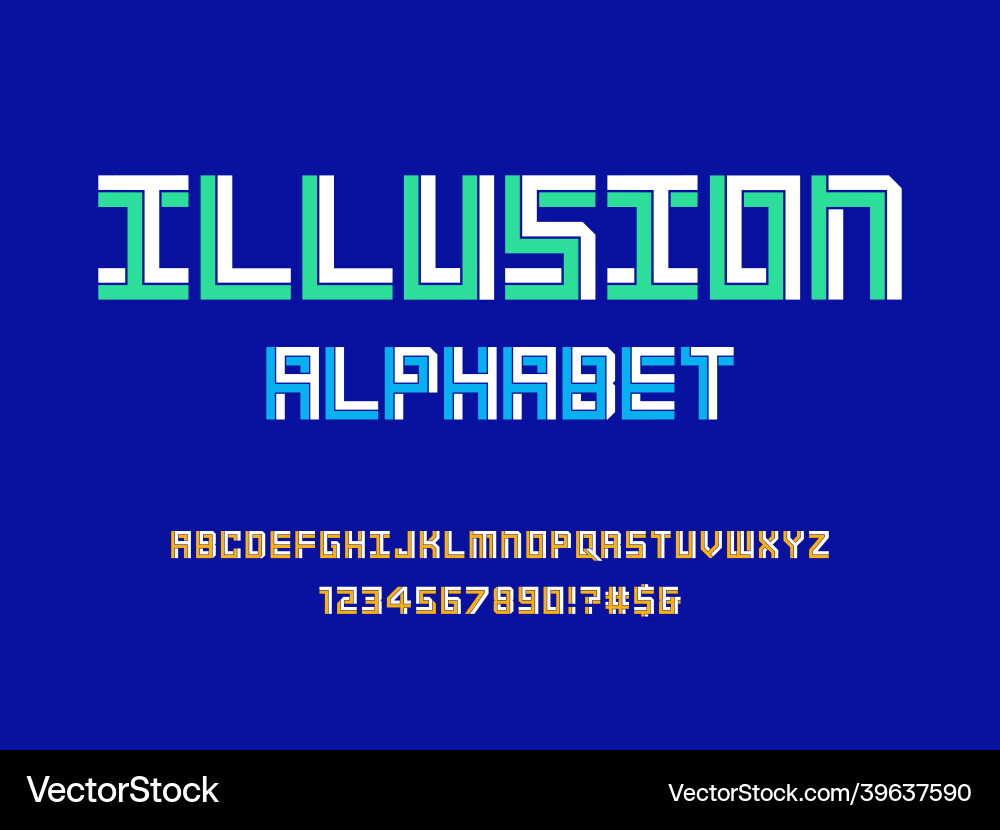 Illusion font Royalty Free Vector Image - VectorStock