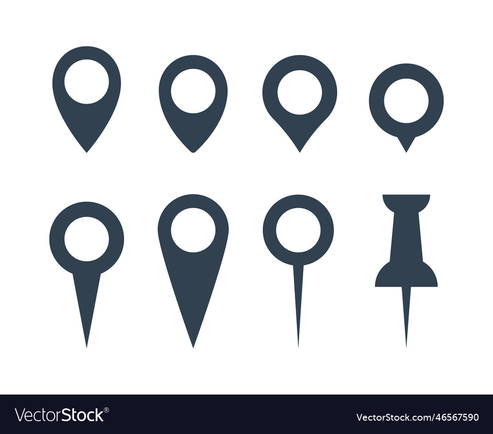 Location icon with map pointer Royalty Free Vector Image