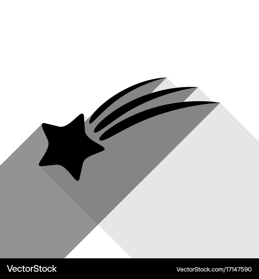 Meteor shower sign black icon with two Royalty Free Vector