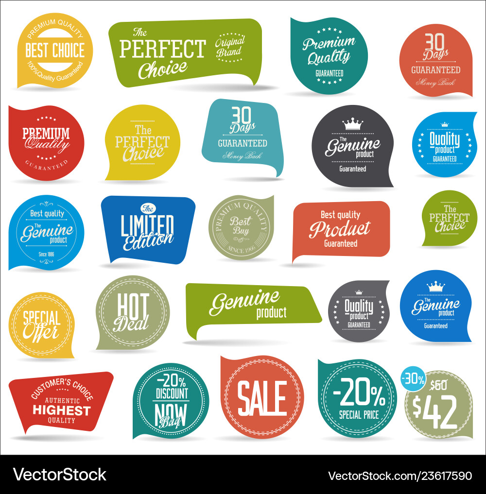 Modern sale sticker collection Royalty Free Vector Image