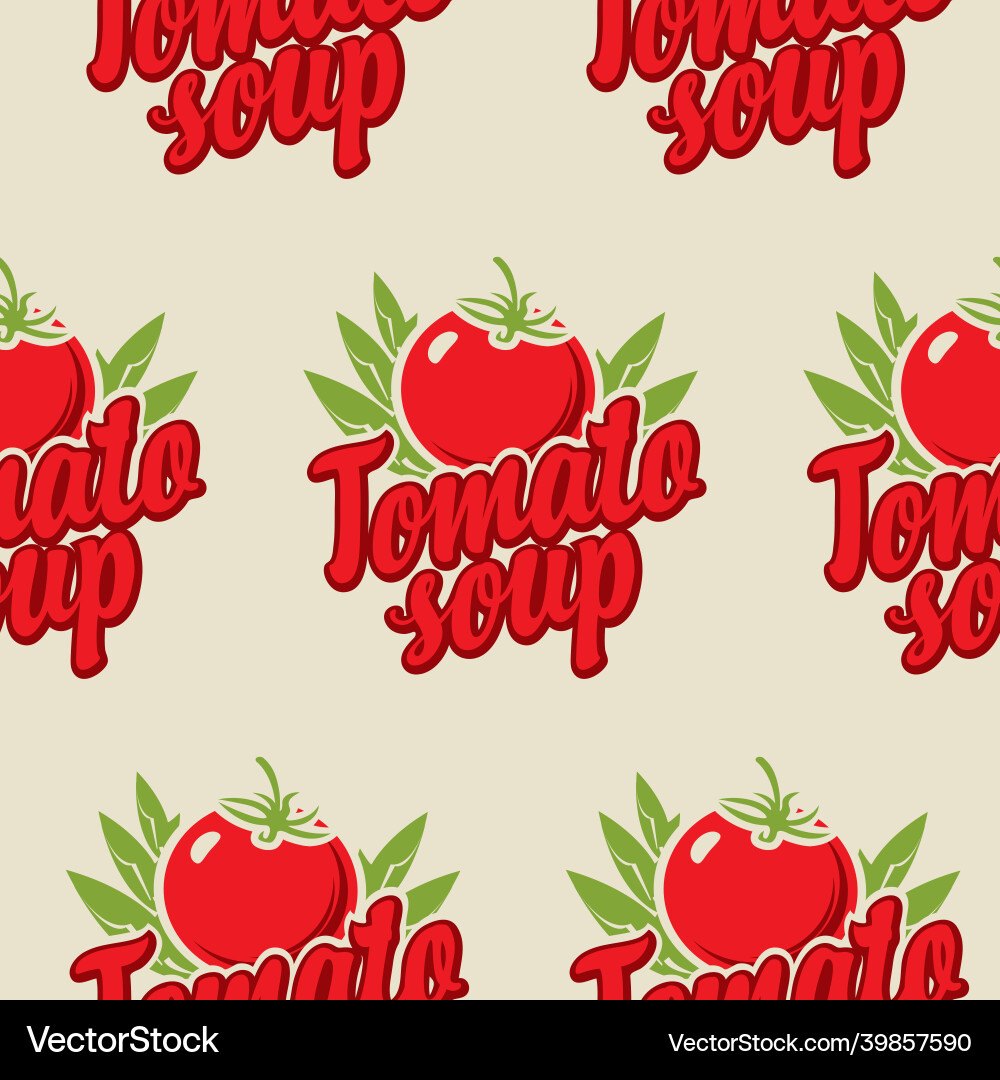 Seamless pattern on the theme of tomato soup Vector Image
