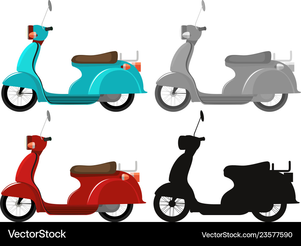Set of classic scooter Royalty Free Vector Image