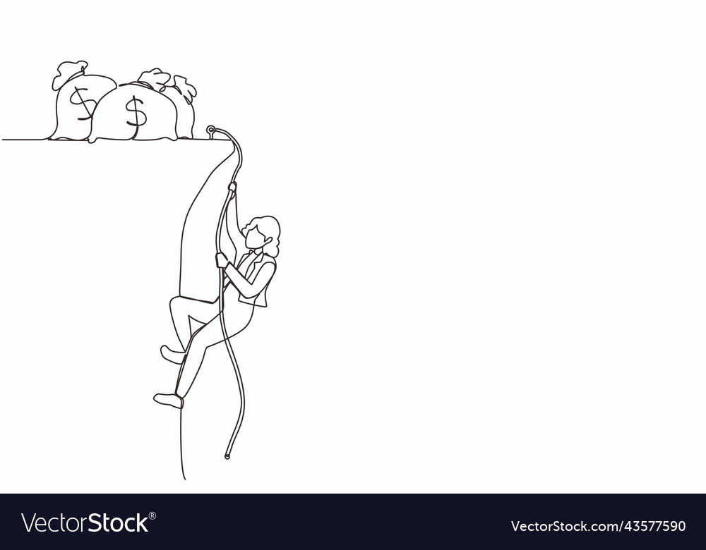Single continuous line drawing active Royalty Free Vector