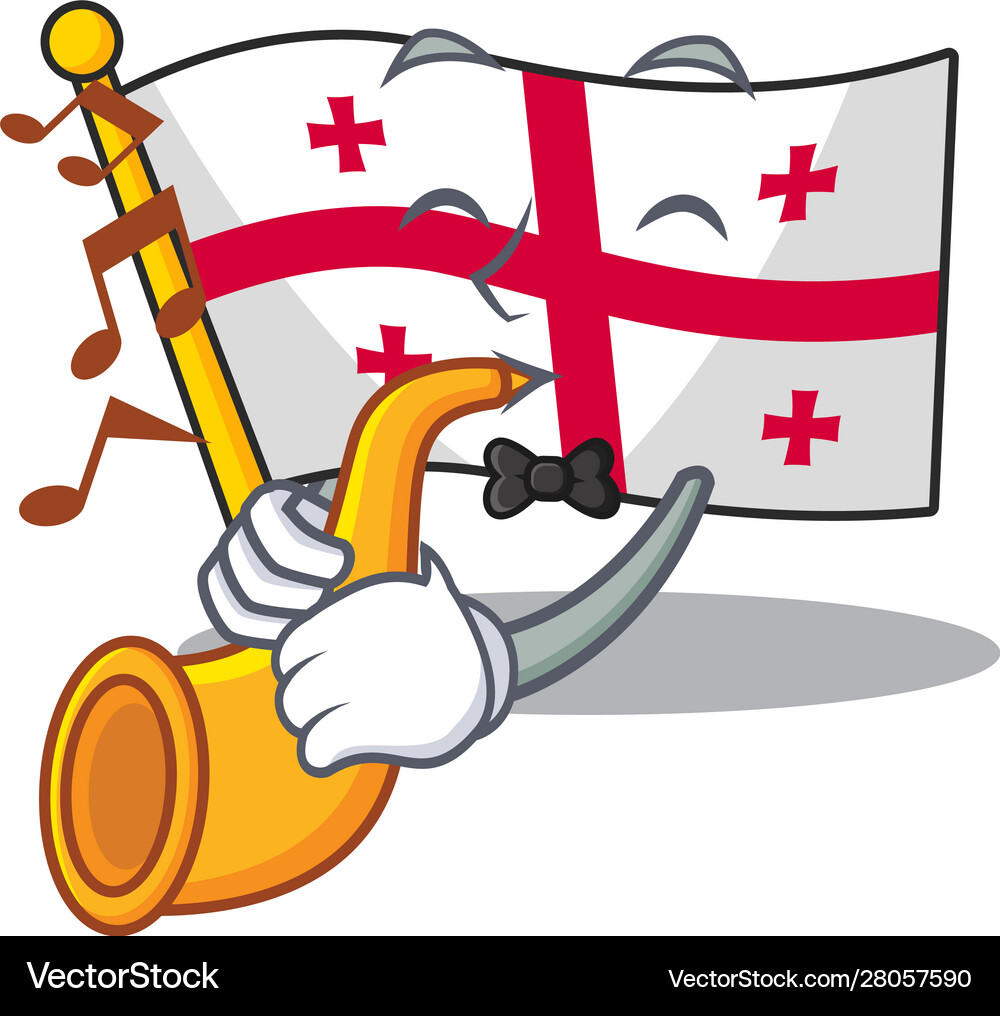 Supper cool flag georgia cartoon character Vector Image