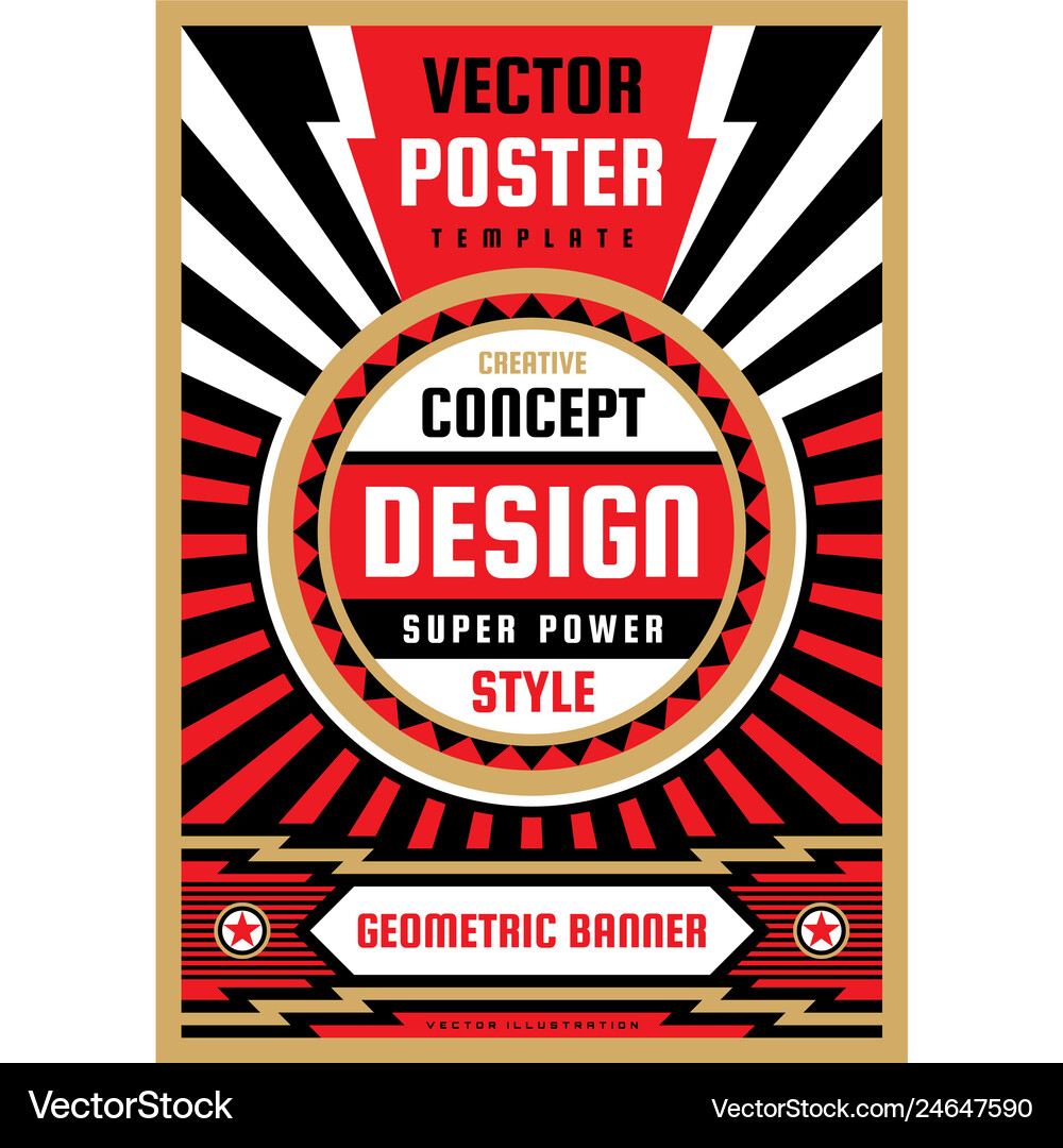Vertical art poster template in heavy power style Vector Image