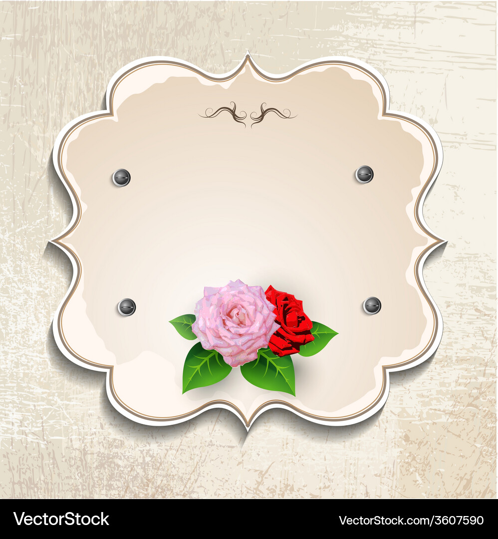 Vintage frame with roses Royalty Free Vector Image