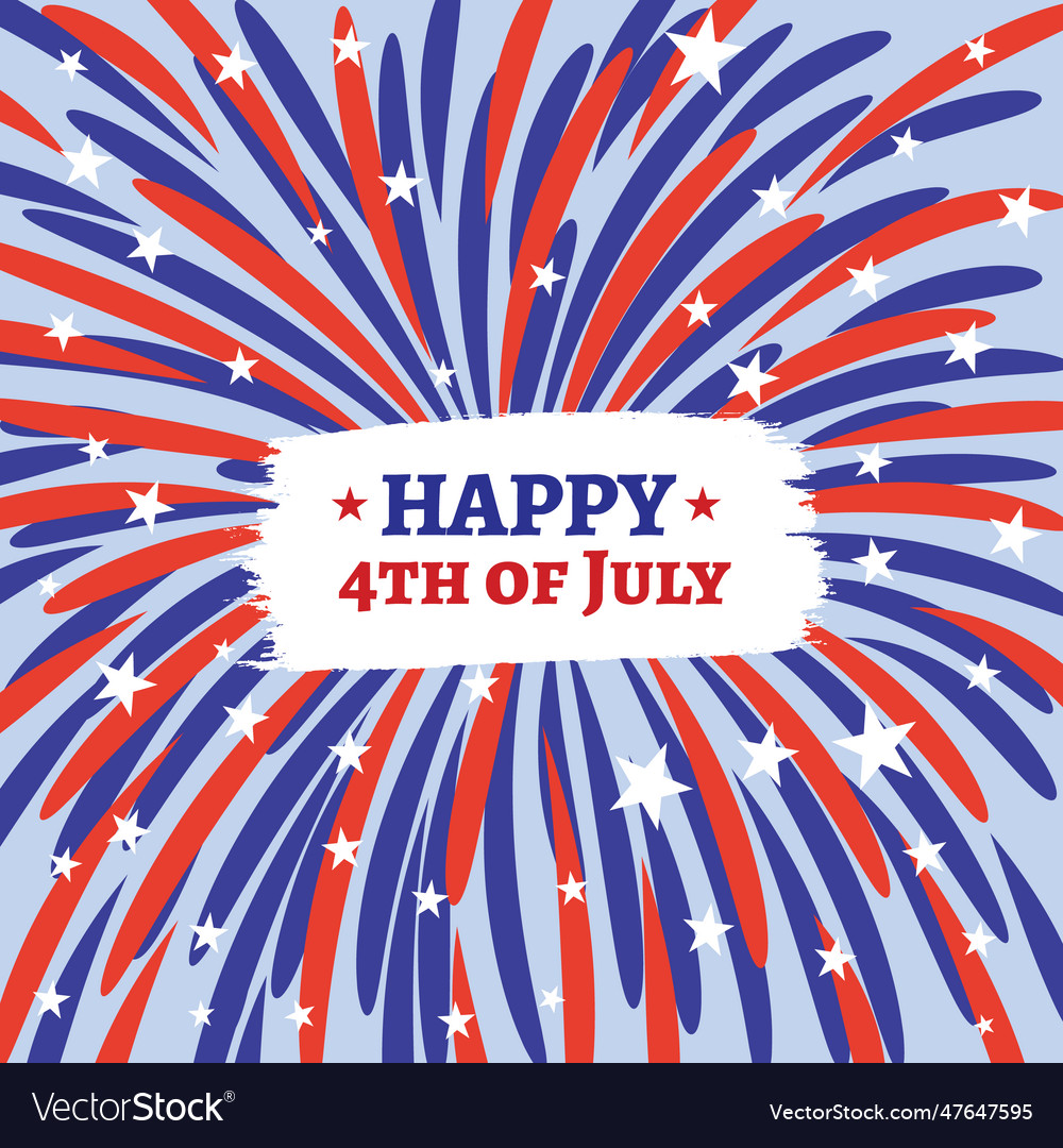 4th of july firework poster Royalty Free Vector Image