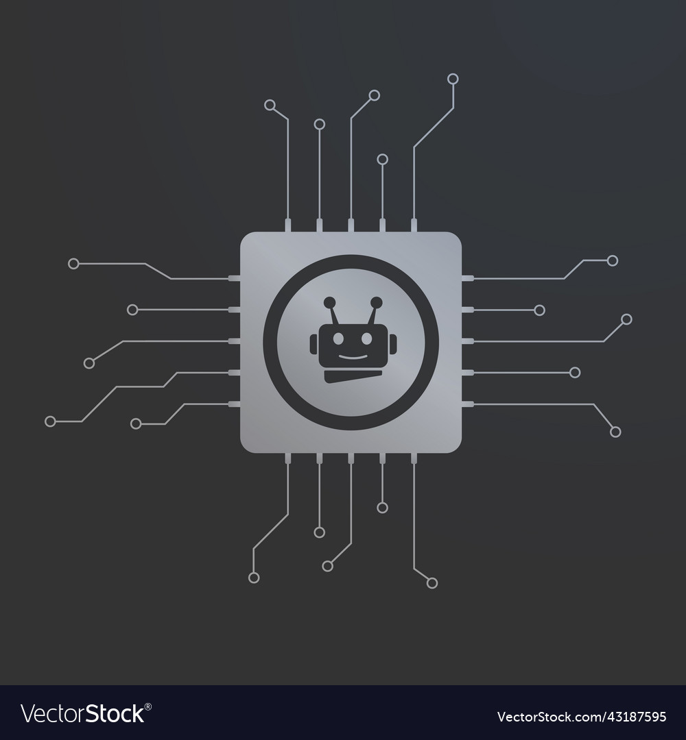 Ai processor chip - artificial intelligence Vector Image