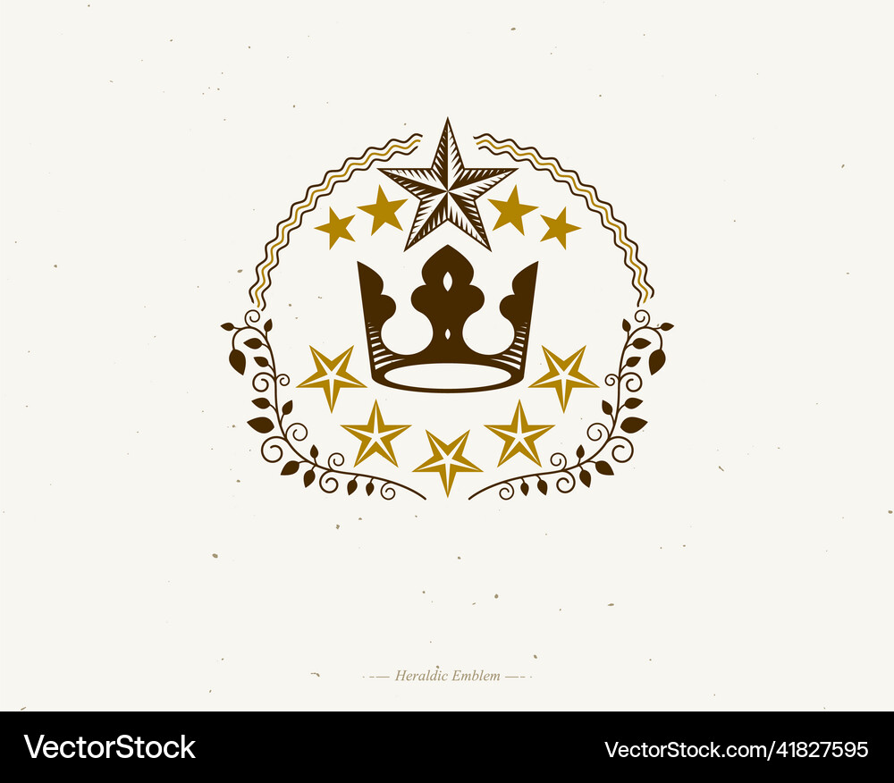 Ancient crown emblem heraldic design element Vector Image