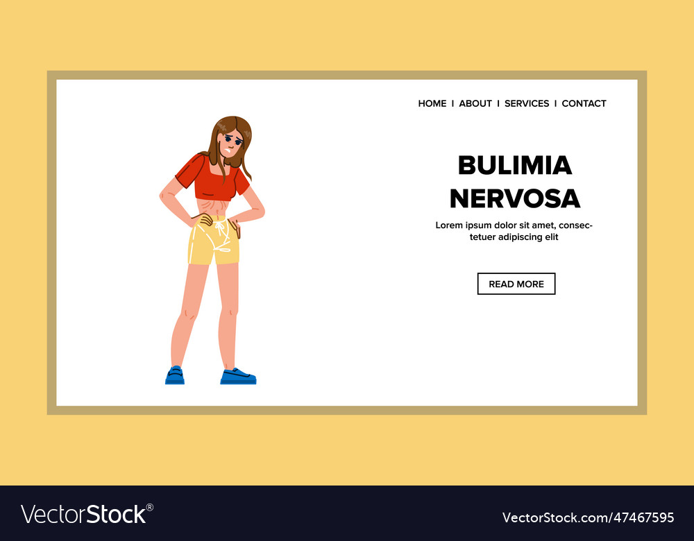 Bulimia nervosa girl Royalty Free Vector Image