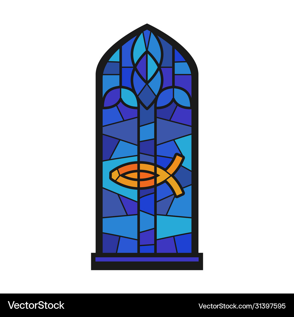 Church window iconcartoon icon Royalty Free Vector Image