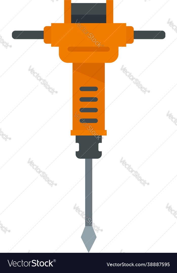 Construction hammer drill icon flat isolated Vector Image Construction hammer drill icon flat isolated Vector Image
