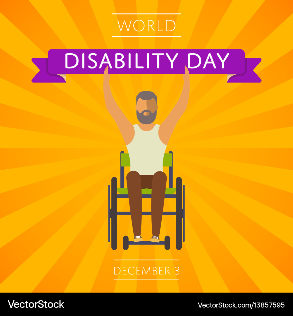 December 3 - world disability day greeting card Vector Image