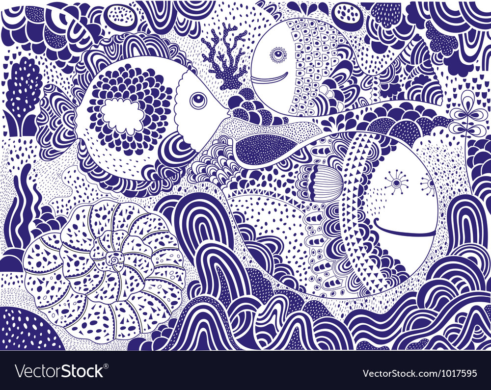 Decorative Fish Background Royalty Free Vector Image