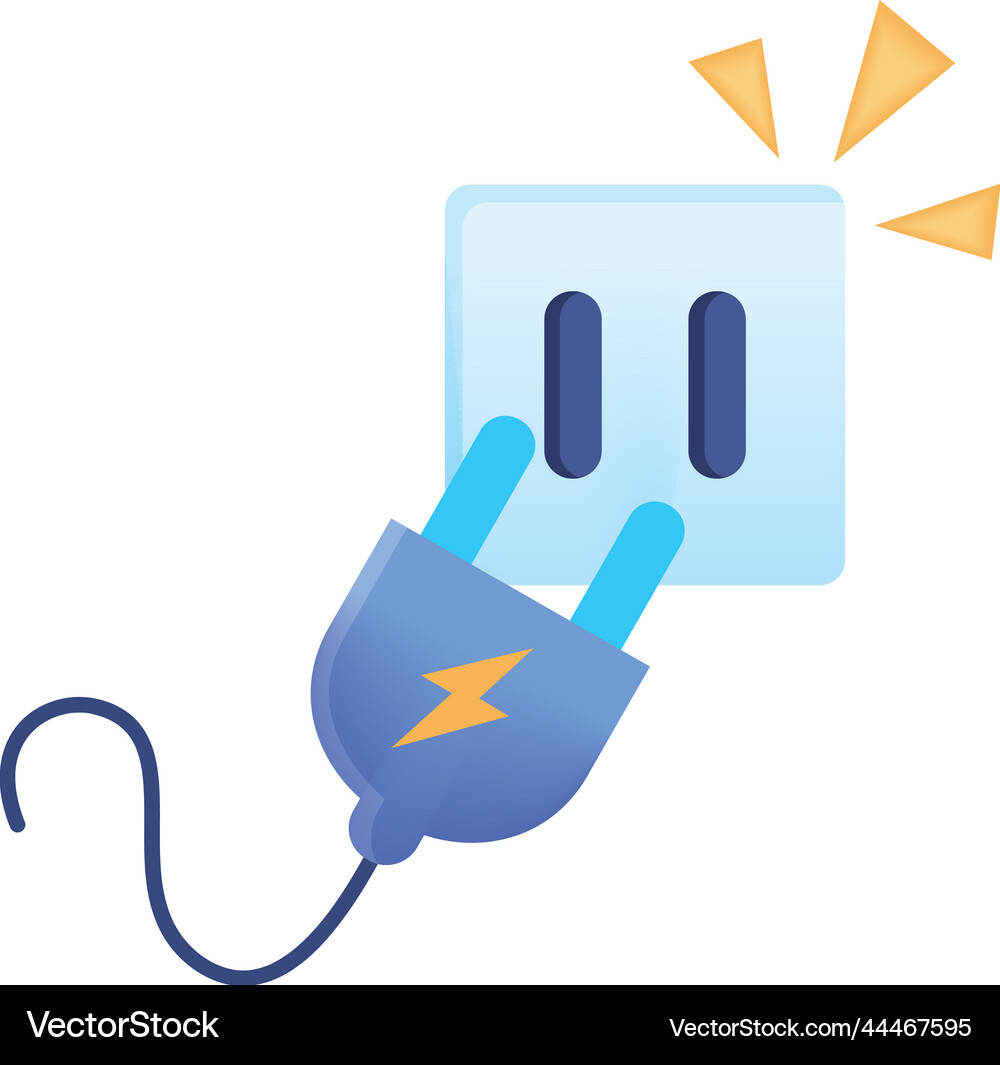 Electric cable connector and socket Royalty Free Vector