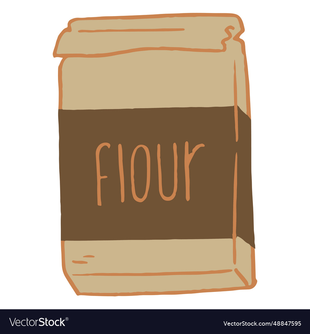 Flour package flat Royalty Free Vector Image - VectorStock