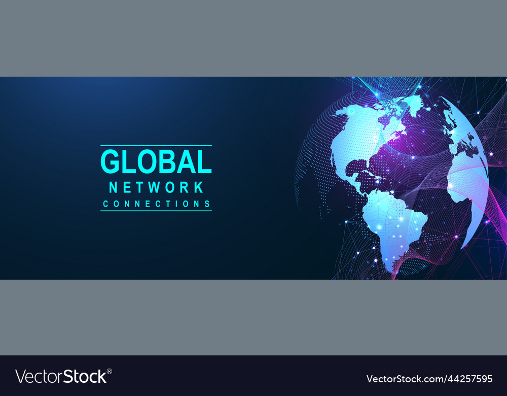 Global network connection concept big data Vector Image